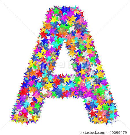 Letter A composed of colorful stars - Stock Illustration [40099479] - PIXTA