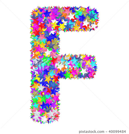 Letter F composed of colorful stars - Stock Illustration [40099484] - PIXTA