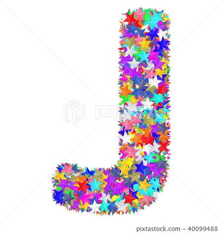 Letter J composed of colorful stars - Stock Illustration [40099488] - PIXTA