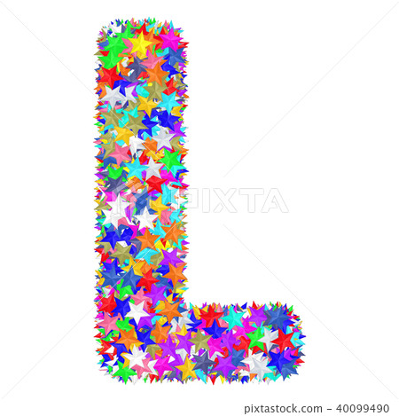 Letter L composed of colorful stars - Stock Illustration [40099490] - PIXTA