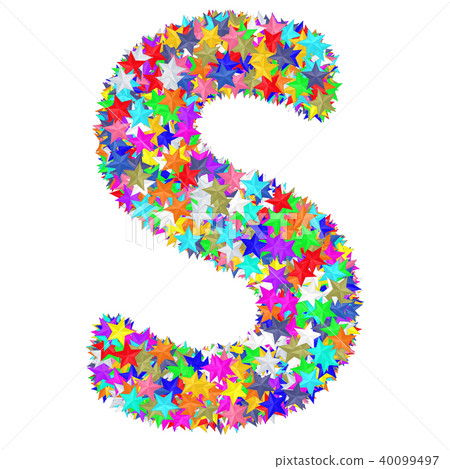 Letter S composed of colorful stars - Stock Illustration [40099497] - PIXTA