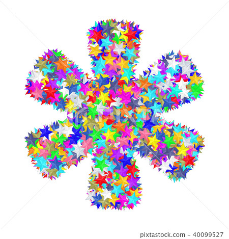 Asterisk sign composed of colorful stars - Stock Illustration [40099527 ...