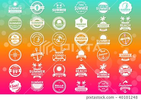 Summer Retro Vector Logo for banner - Stock Illustration [40101248] - PIXTA