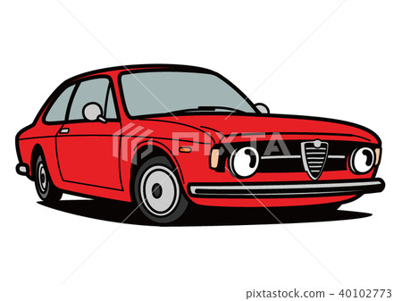 Italian sports coupe red car illustration - Stock Illustration ...