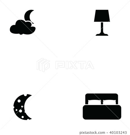 night icon set - Stock Illustration [40103243] - PIXTA