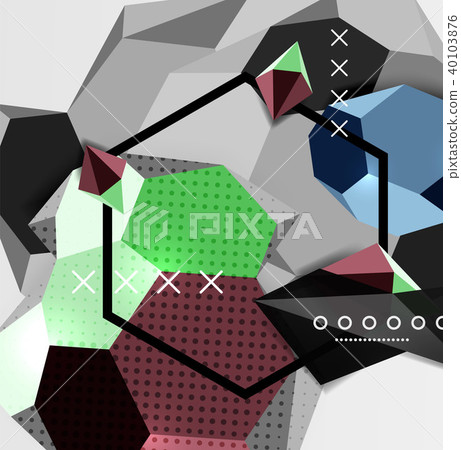 Color 3d geometric composition poster - Stock Illustration [40103876 ...