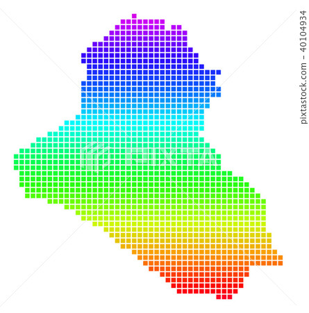 Bright Pixel Iraq Map - Stock Illustration [40104934] - PIXTA