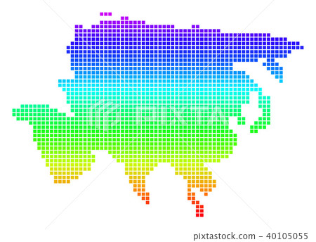 Spectrum Dot Asia Map - Stock Illustration [40105055] - PIXTA