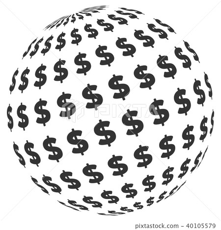 Dollar Abstract Sphere - Stock Illustration [40105579] - PIXTA