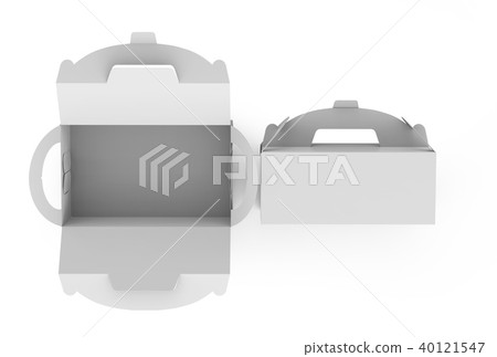 Blank paper box with handle - Stock Illustration [40121547] - PIXTA