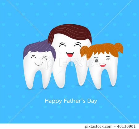 Cute cartoon tooth family. - Stock Illustration [40130901] - PIXTA