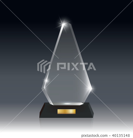 Transparent Realistic Acrylic Glass Trophy Award - Stock Illustration ...