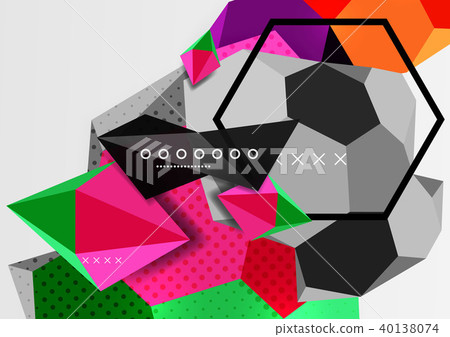 Color 3d geometric composition poster - Stock Illustration [40138074 ...