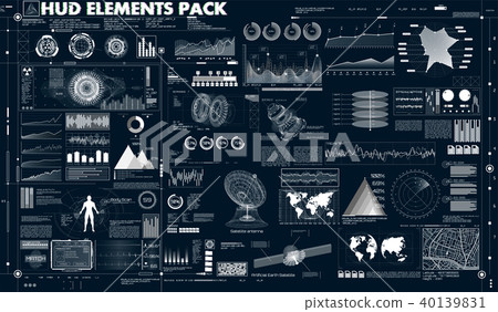 Set abstract HUD elements for UI UX design - Stock Illustration ...