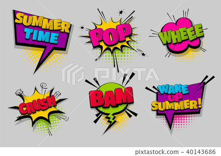 Set comic text speech bubble pop art - Stock Illustration [40143686 ...
