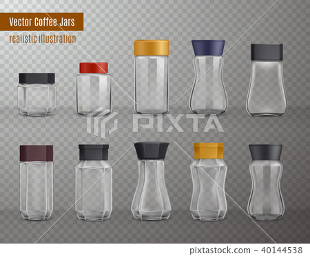 Coffee Jars Realistic Transparent - Stock Illustration [40144538] - PIXTA