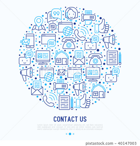 Contact us concept in circle - Stock Illustration [40147003] - PIXTA