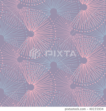 Abstract fan seamless vector pastel pink pattern. - Stock Illustration ...