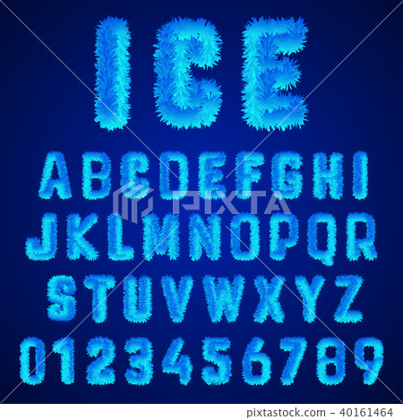 Ice font alphabet template - Stock Illustration [40161464] - PIXTA