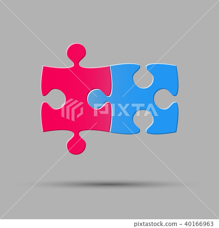 Two Piece Puzzle . 2 Step Puzzle Object. Puzzle. - Stock Illustration ...