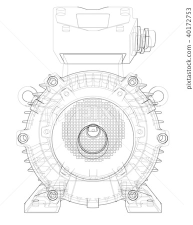 Electric motor outline. Vector - Stock Illustration [40172753] - PIXTA