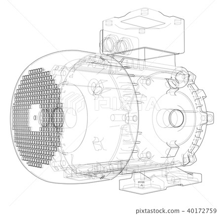 Electric motor outline. Vector - Stock Illustration [40172759] - PIXTA