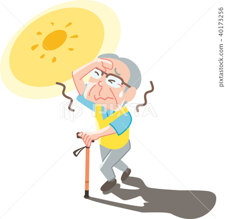Heat stroke elderly people - Stock Illustration [40173256] - PIXTA