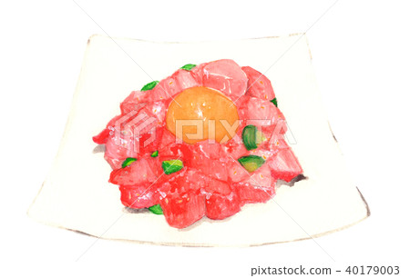 Tuna Yukke Watercolor illustration - Stock Illustration [40179003] - PIXTA