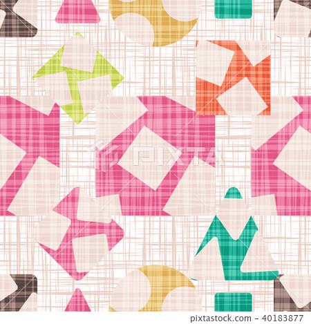 Retro design cloth with geometric shapes. - Stock Illustration ...