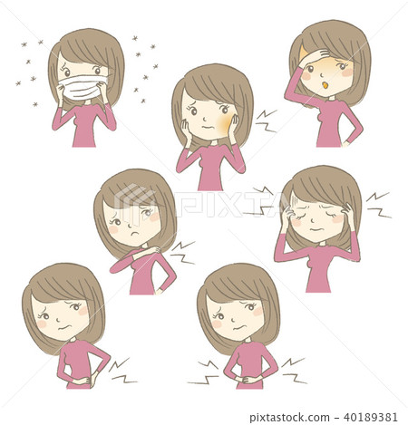 Various disease symptoms illustration set - Stock Illustration ...