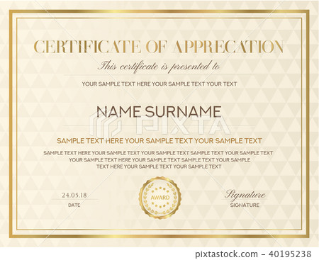 Certificate with light background. Design template - Stock Illustration ...