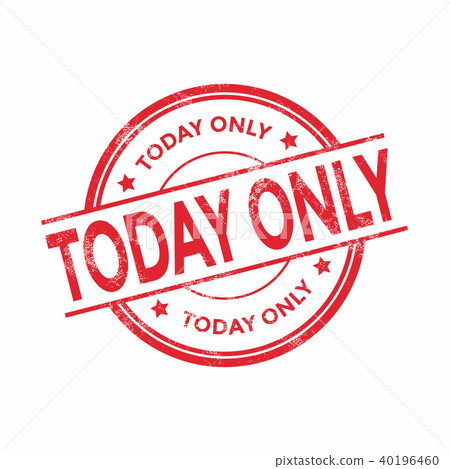 Red Today Only rubber stamp on white background. - Stock Illustration ...