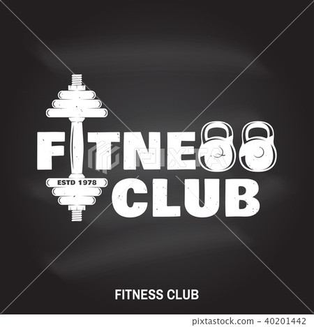 Fitness club badge. Vector illustration. - Stock Illustration [40201442 ...