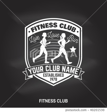 Fitness club badge. Vector illustration. - Stock Illustration [40201530 ...