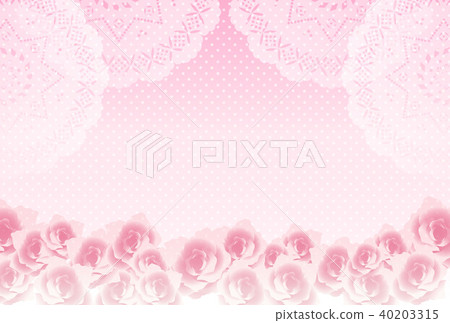 Rose and lace background - Stock Illustration [40203315] - PIXTA