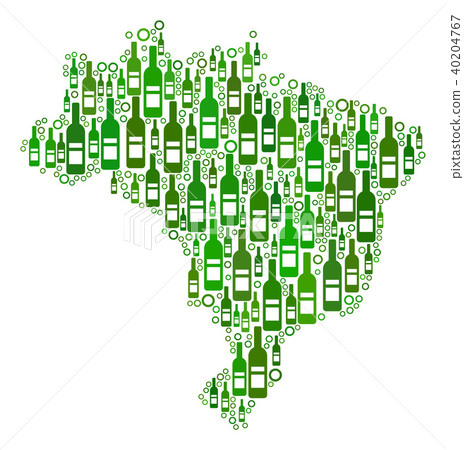 Brazil Map Composition of Wine Bottles and Circles - Stock Illustration ...