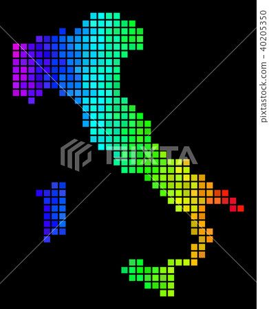 Luminous Abstract Italy Map - Stock Illustration [40205350] - PIXTA