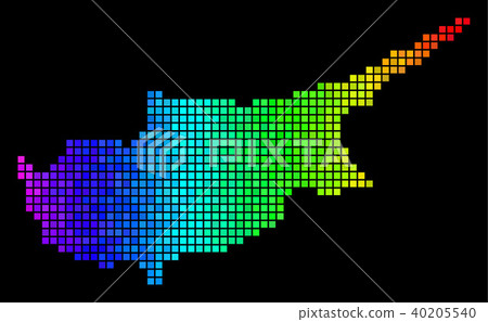 Luminous Abstract Cyprus Island Map - Stock Illustration [40205540] - PIXTA