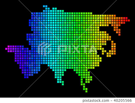 Spectrum Pixel Asia Map - Stock Illustration [40205566] - PIXTA