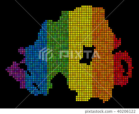 Spectrum Dotted Northern Ireland Map - Stock Illustration [40206122 ...