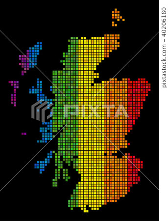 Spectrum Pixel Scotland Map - Stock Illustration [40206180] - PIXTA