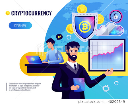 Cryptocurrency Vector Illustration - Stock Illustration [40209849] - PIXTA