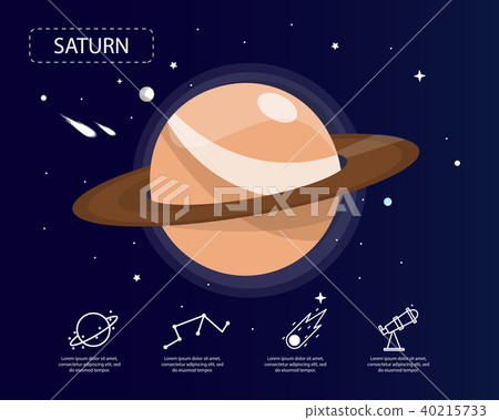 The saturn infographic in universe concept. - Stock Illustration ...