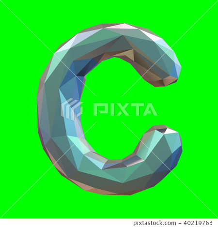 Capital latin letter C in low poly style... - Stock Illustration ...