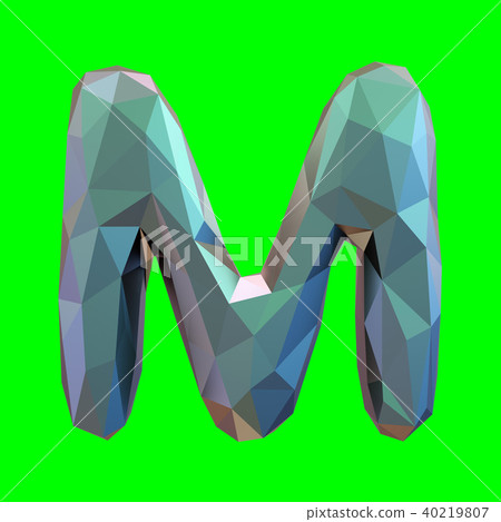 Capital latin letter M in low poly style... - Stock Illustration ...