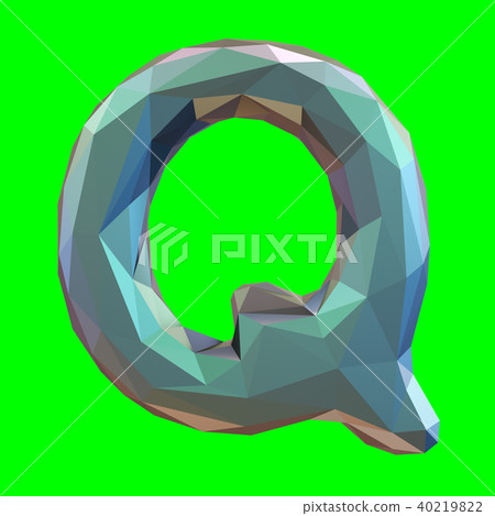 Capital latin letter Q in low poly style... - Stock Illustration ...