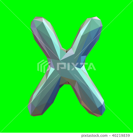 Capital latin letter X in low poly style... - Stock Illustration ...
