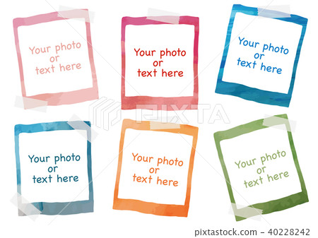 Watercolor photo frame set - Stock Illustration [40228242] - PIXTA