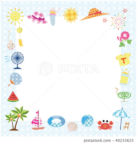 Summer material pattern fabric style frame - Stock Illustration ...