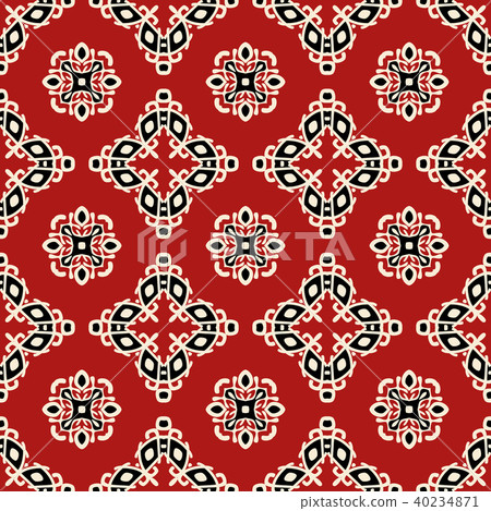 Red tribal ethnic seamless pattern - Stock Illustration [40234871] - PIXTA